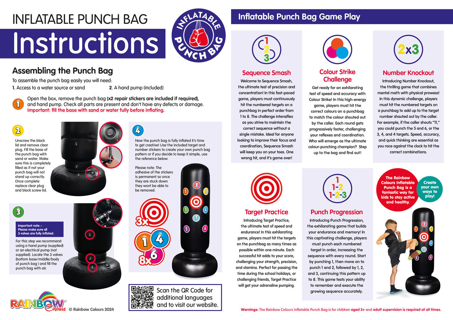 Inflatable Punch Bag Instructions | Rainbow Colours – Rainbow Colours Site
