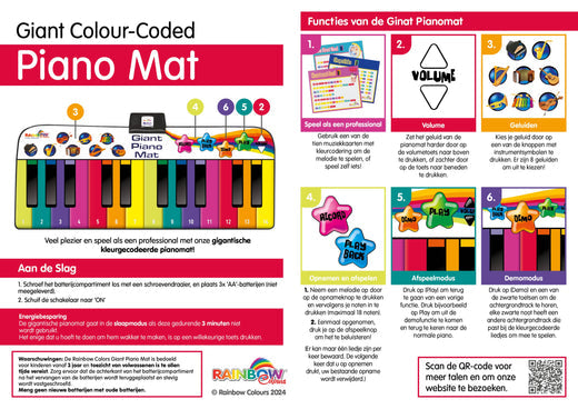 Giant Piano Mat Instructions Dutch – Rainbow Colours Site